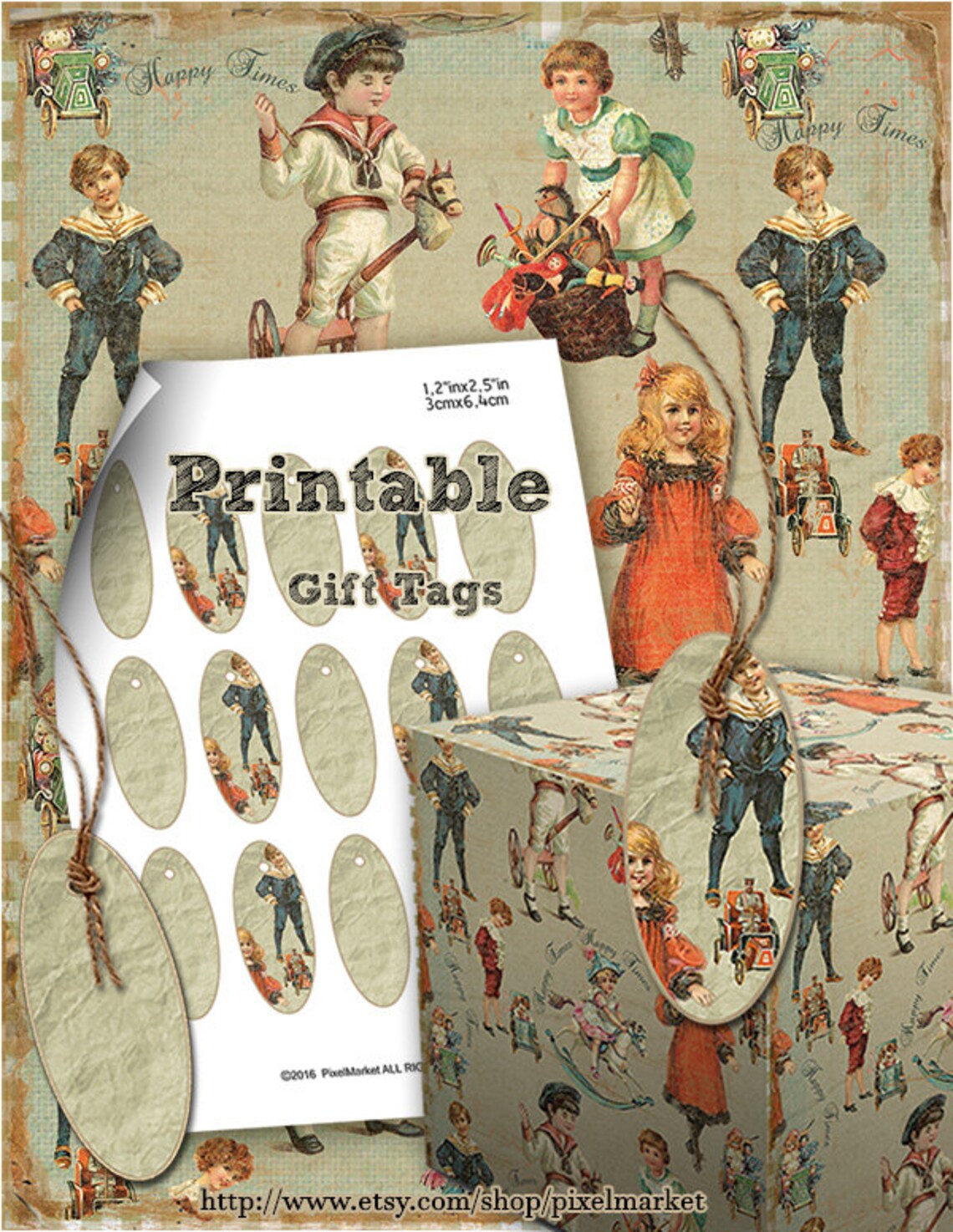 Printable Victorian Gift TAG CLIPARTS Birthday Labels - Etsy