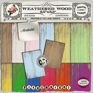 Digital WOOD BACKDROPS Weathered Wood Background Paper Printable Worn ...