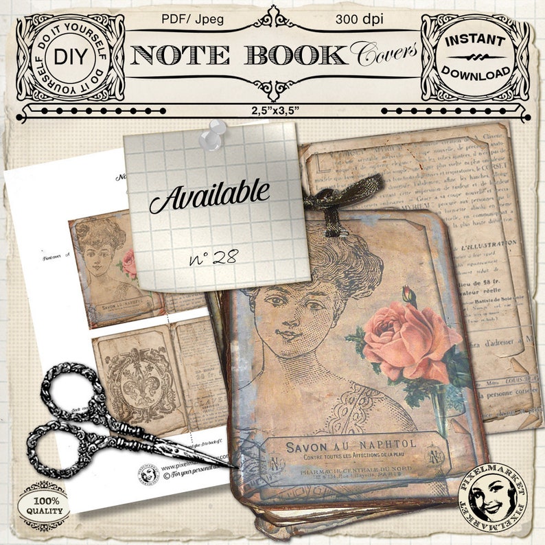 Printable Mini NOTEBOOK Template 6x45 Notepad | Etsy