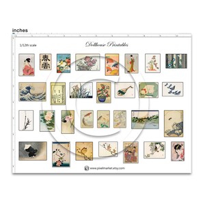 Miniature JAPANESE Wall Art Print TEMPLATE Printable Traditional ...