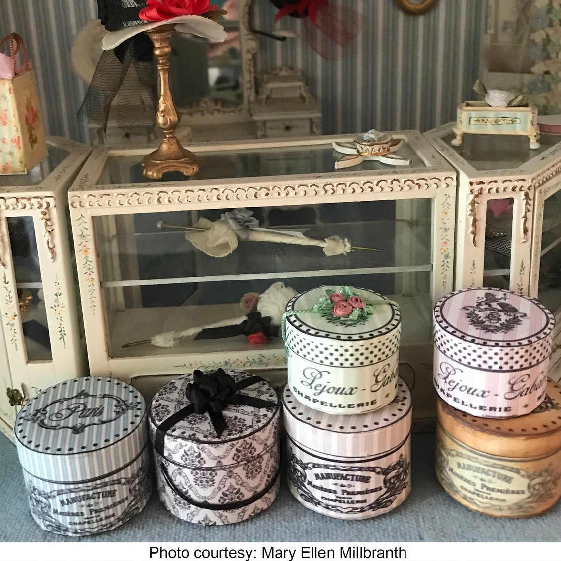 Dollhouse miniature Hatbox Printable Template Set of 3 French | Etsy