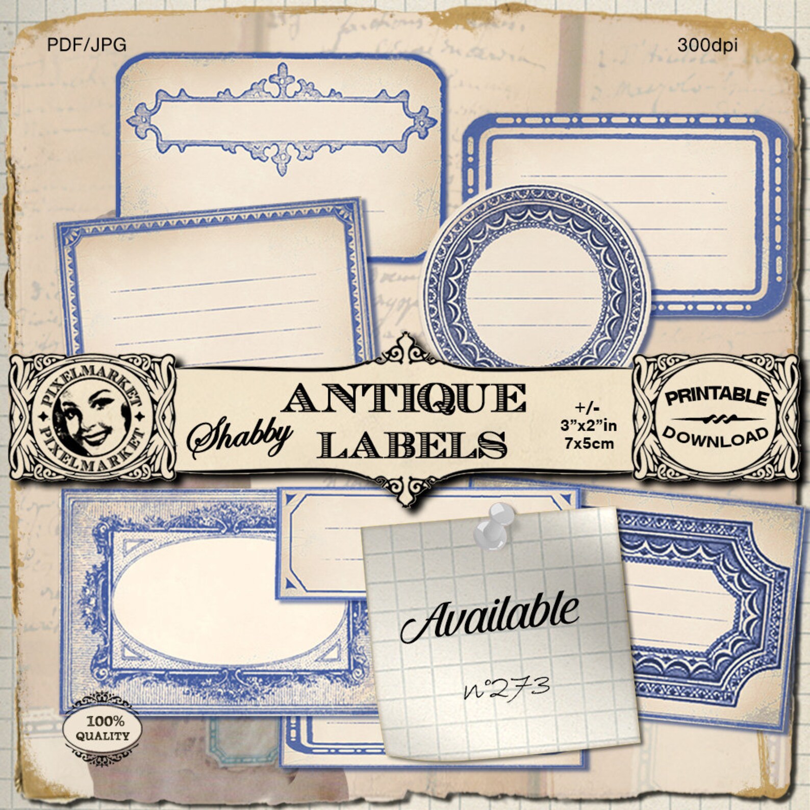 Blank Pantry Labels Template of 10 Cliparts Printable PDF Download ...