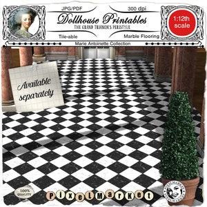 DOLLHOUSE Marble Floor Tiles Elegant Miniature Flooring Cream Tiles ...