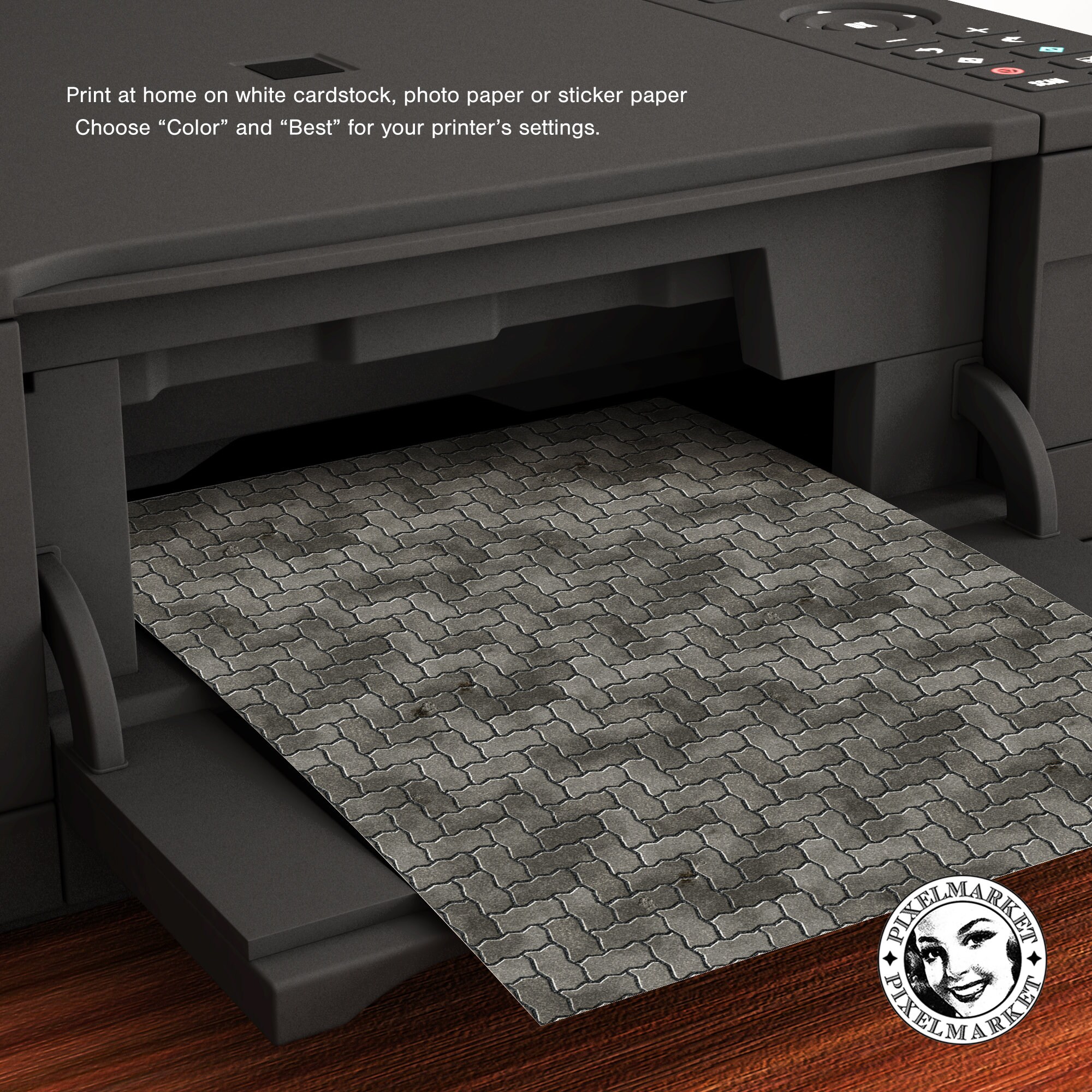 Dollhouse Printable Sidewalk Pavers Flooring Miniature Paving | Etsy ...