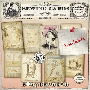 Printable DISPLAY CARDS With Fabric Backgrounds Digital Collage Sheet ...