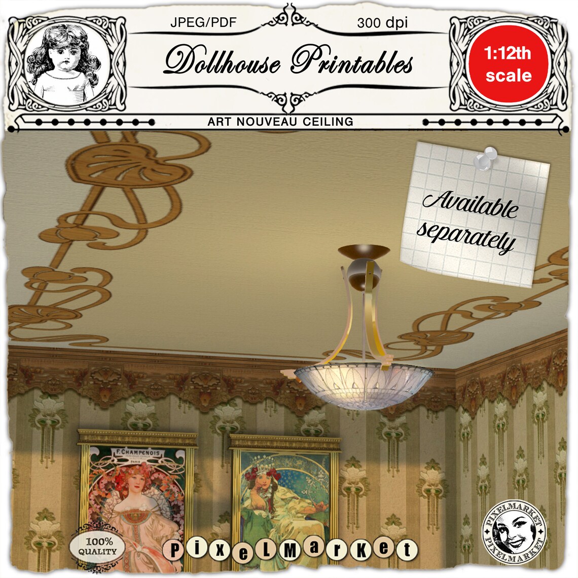Arts & Crafts Miniature MAGAZINE COVERS TEMPLATE Printable 1/12th Art ...