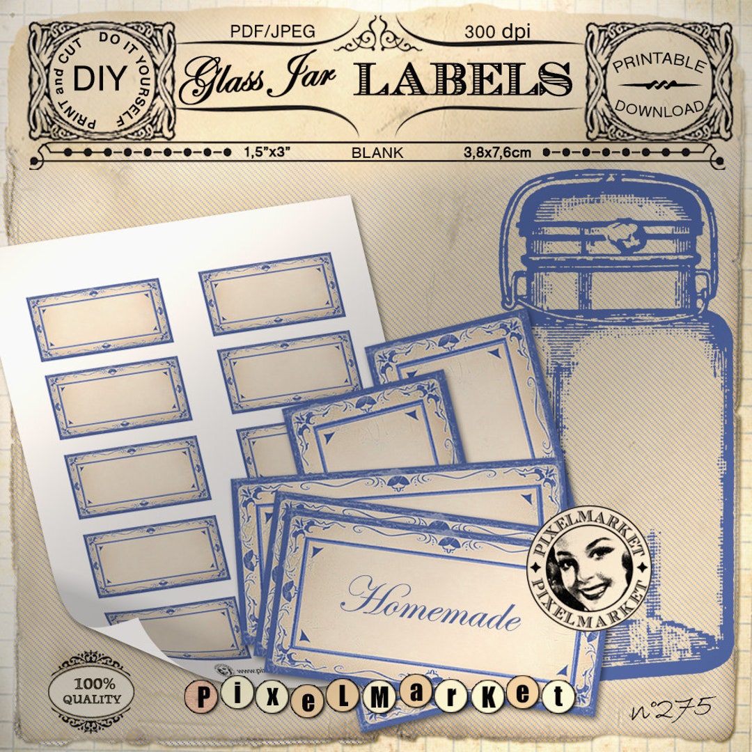 Printable Pantry Labels Template of 10 Blank Cliparts PDF Download ...
