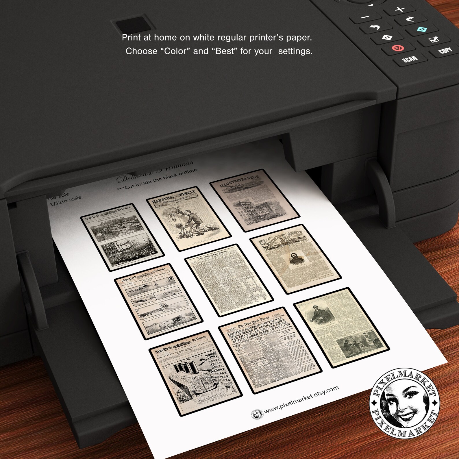 DIY Miniature Old NEWSPAPERS STACK Printable Newspaper Covers | Etsy