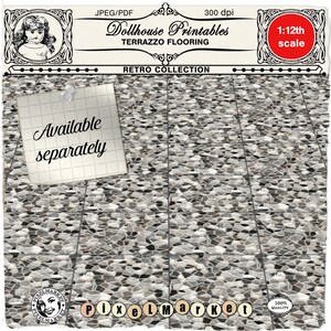 Miniature TERRAZZO TILES Printable Flooring Wallpaper Use for 1/12 ...