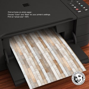 DOLLHOUSE 1/12 Miniature Printable FLOORING Weathered Wood Plank ...