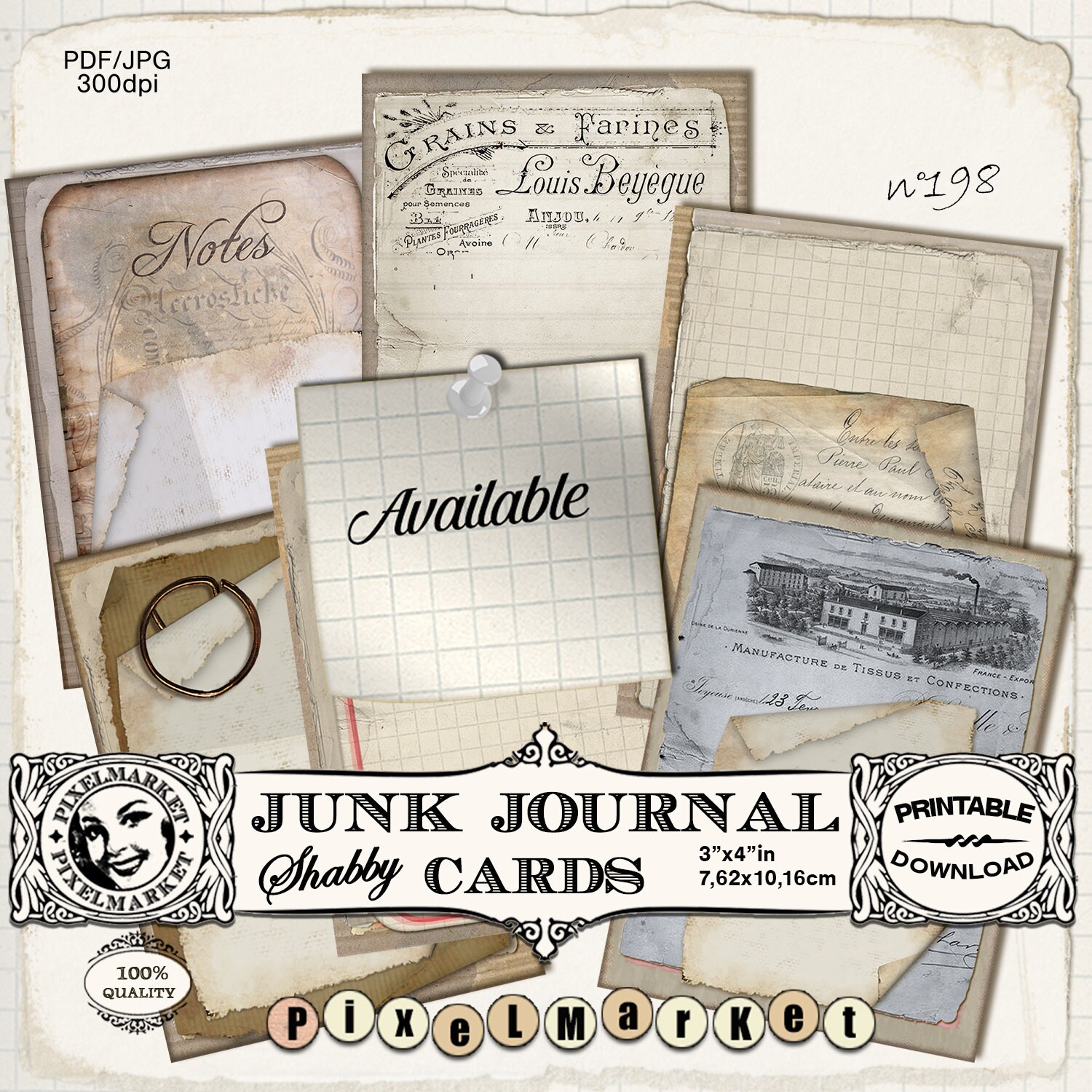 Printable Cards Premade Backgrounds Distressed Atc Aceo cards | Etsy