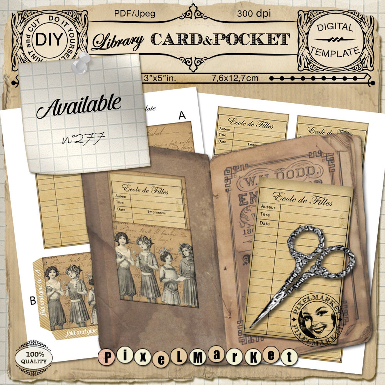 Printable JOURNAL CARDS Junk Journal Notecards Digital | Etsy