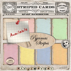 STRIPED PAPERS Digital Scrapbooking Papers Printable Large File 8,5 X ...
