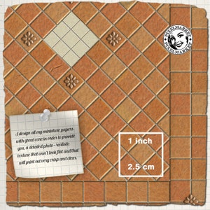 DOLLHOUSE 1/12 Flooring Terracotta Spanish Floor Tiles Mexican Saltillo ...