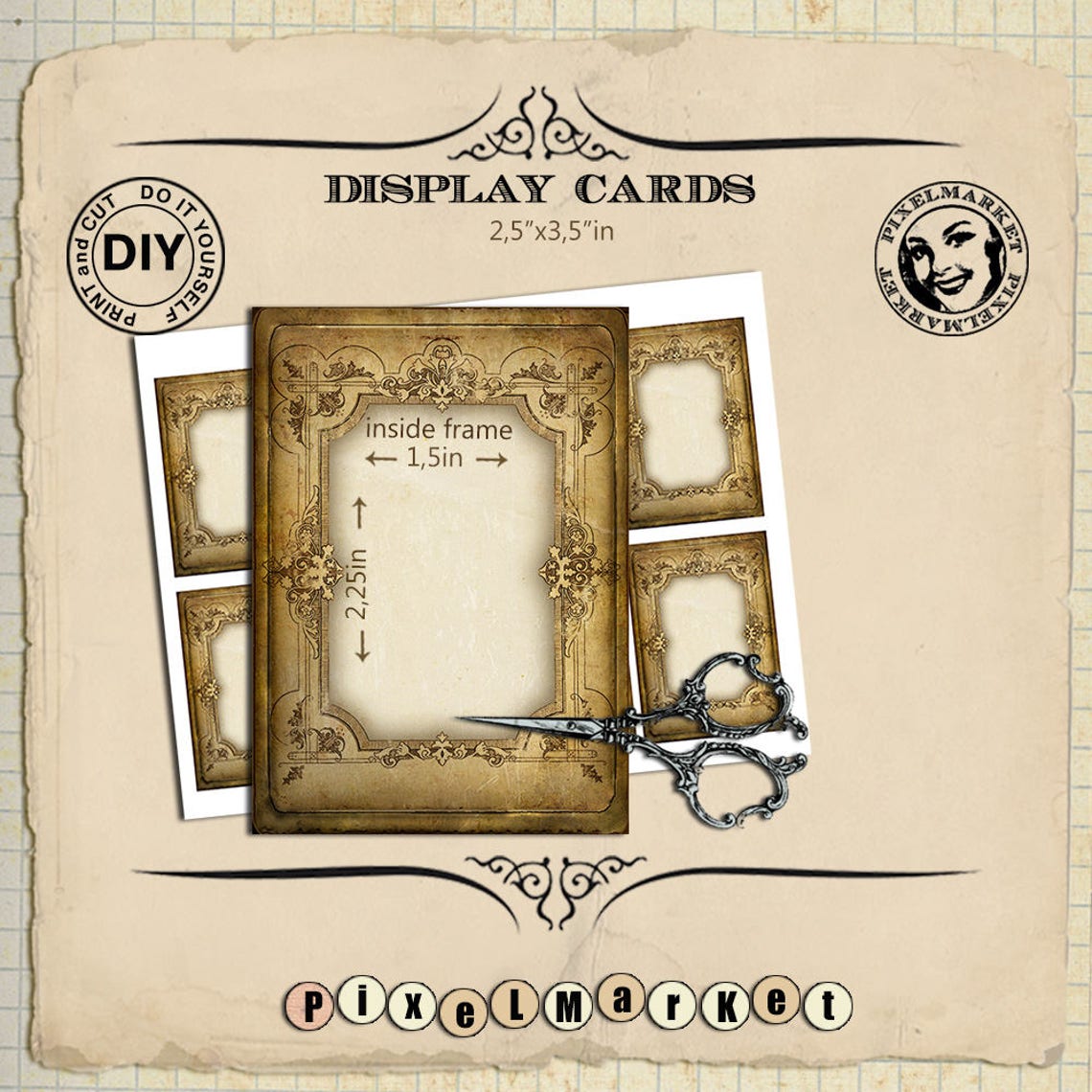 Brooch Displays JEWELRY CARDS Printable & Editable PDF Templates Birth ...