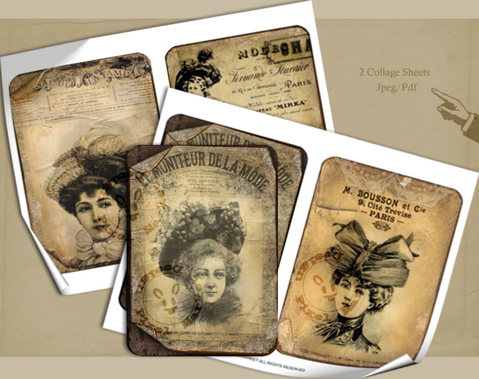 Printable 5x7 JOURNAL PAGE Scrapbooking Card Digital Download French ...