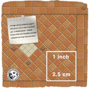 DOLLHOUSE 1/24 Flooring Terracotta Spanish Floor Tiles Mexican Saltillo ...