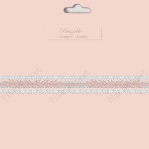 White LACE RIBBON Clip Art Realistic Lace Border Clipart Collage Sheet ...