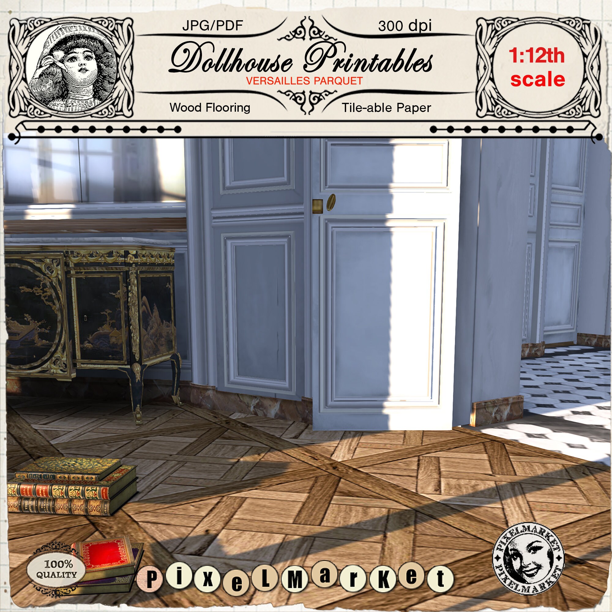 Dolls & Miniatures Art & Collectibles Dollhouse Floor Printable ...