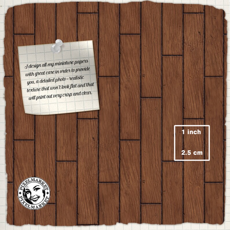 DOLLHOUSE Wooden Flooring Miniature Brown Wood Floor Printable - Etsy