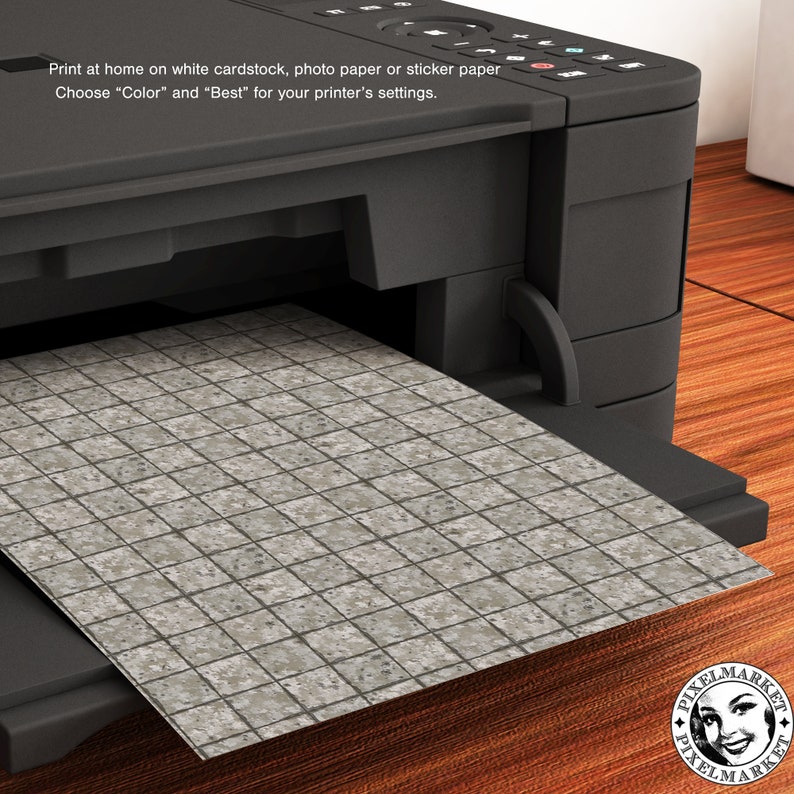 Dollhouse Printable OLD Floor Tiles WALLPAPER Weathered Flooring Tiles ...