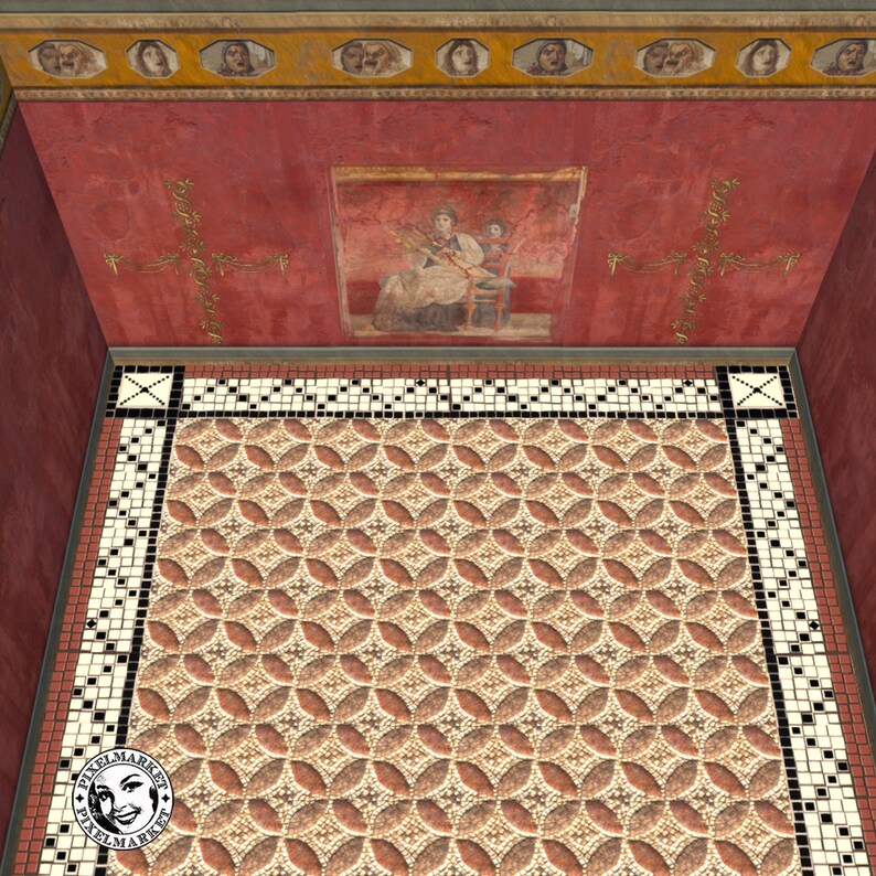 DOLLHOUSE FLOORING 1/12 Ancient Rome Mosaic Floor Tiles - Etsy