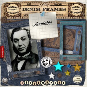 DENIM Frame Cliparts Transparent Background Printable Download for ...