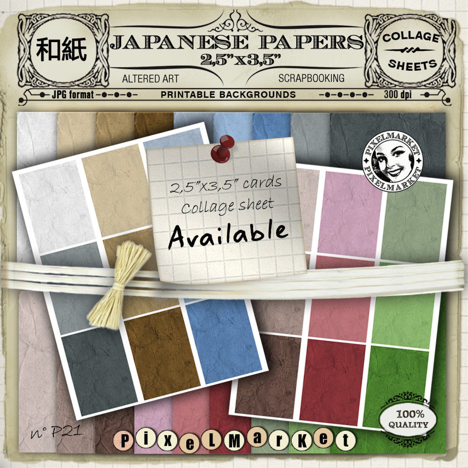JAPANESE PAPERS Set of 18 Large Individual Washi Papers Printable ...