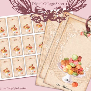 Printable LABELS French Cupcakes Macaron Digital Tag Printable Download ...
