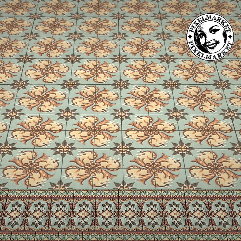 DOLLHOUSE Flooring 1/12th Scale French Victorian Floor Tiles - Etsy