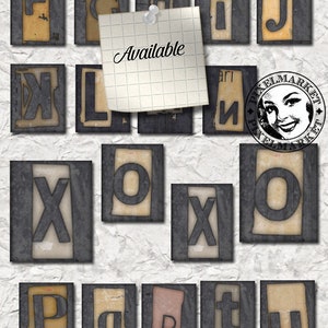 Industrial WALL LETTERS Printable Collage Sheet Alphabet Wall Art ...