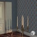 French Dollhouse Antique Floral & Blue Polka Dots WALLPAPERS - Etsy