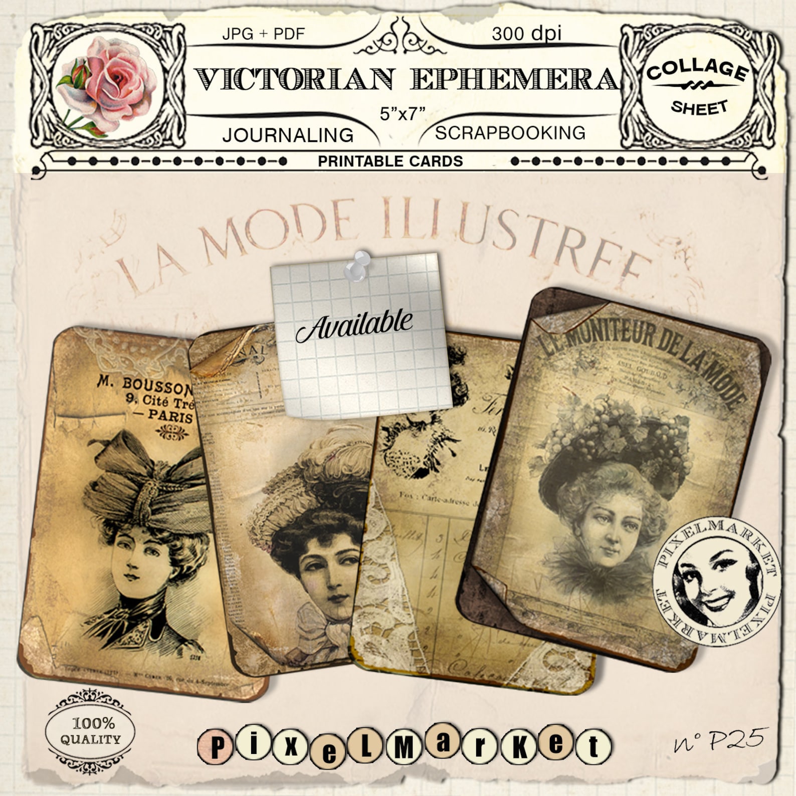 PRINTABLE Jewelry Cards TEMPLATE Victorian Ads Instant Download Aceo ...