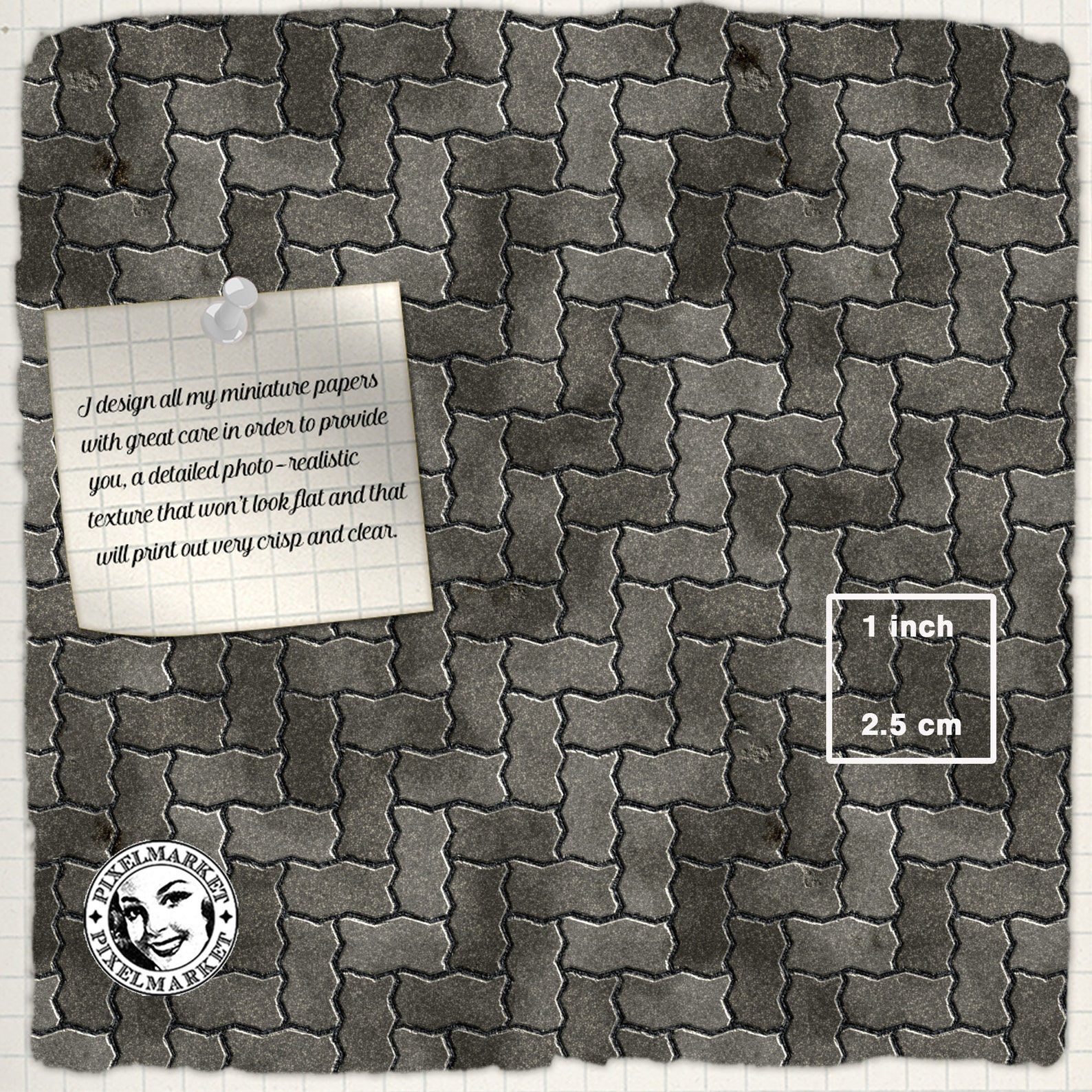 Dollhouse Printable Sidewalk Pavers Flooring Miniature Paving | Etsy