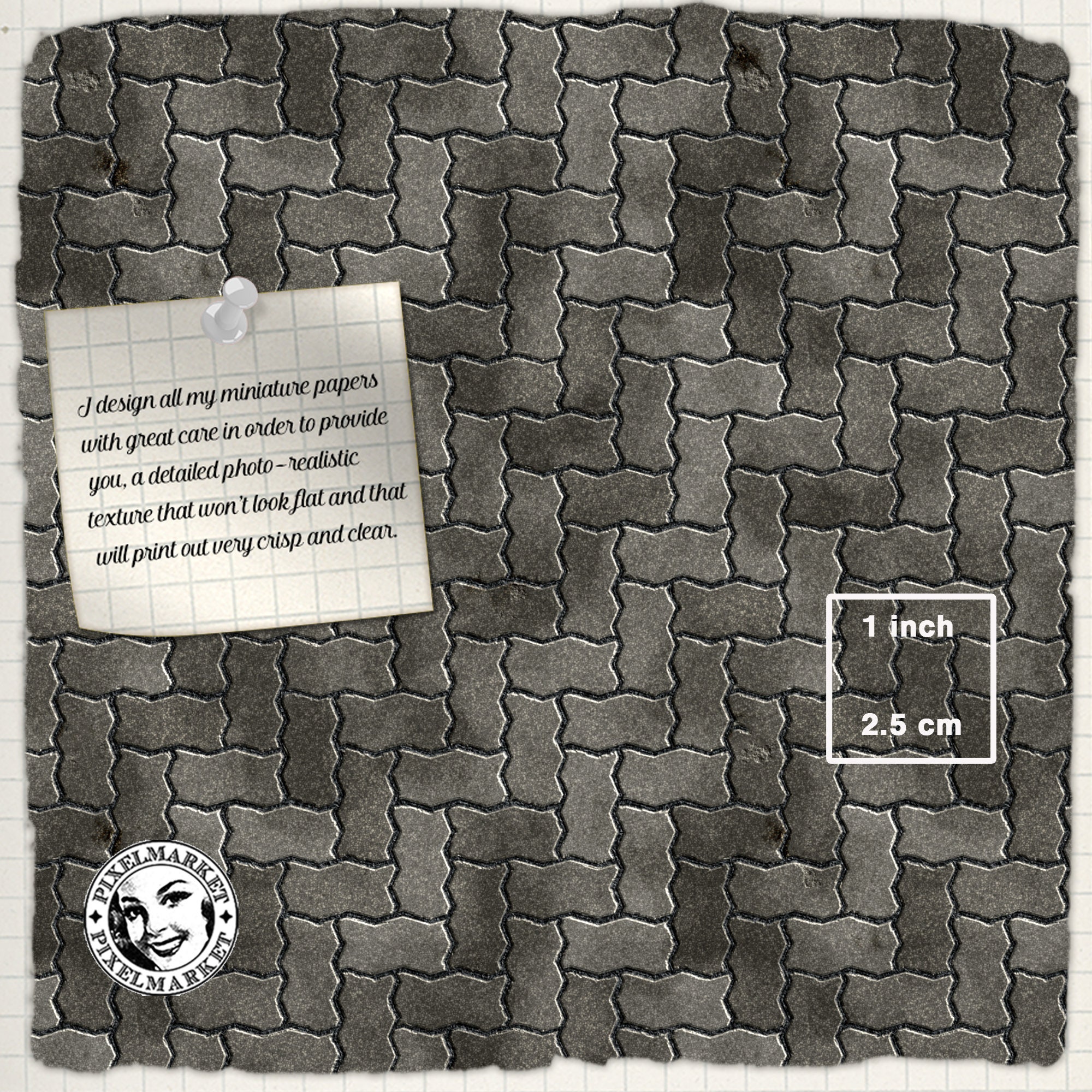 Dollhouse Printable Sidewalk Pavers Flooring Miniature Paving - Etsy ...