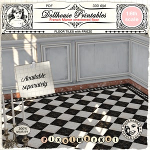 1/6 DOLLHOUSE Baroque Flooring Venetian Marble Floor Tiles Printable ...
