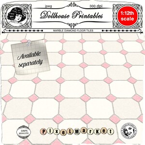 DOLLHOUSE Flooring 1/12th Scale Blue Marble Bathroom Floor Tiles ...