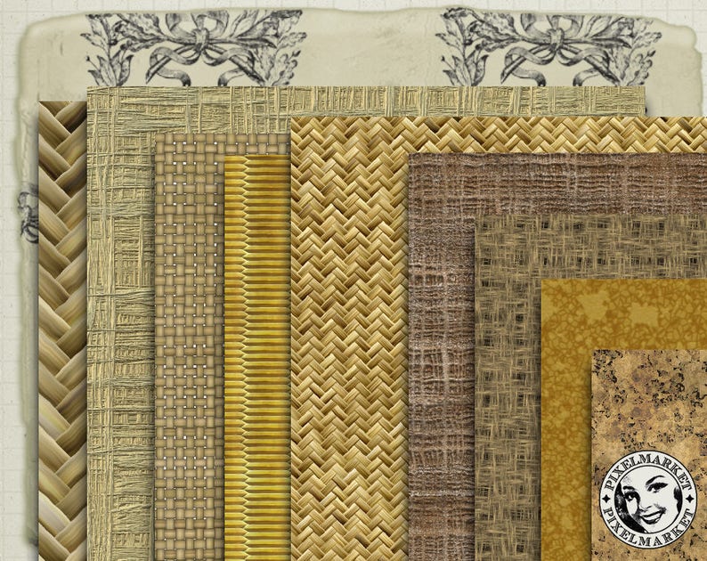 DISPLAY CARDS Printable Backgrounds Vegetal Texture Woven - Etsy