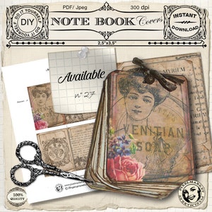 Printable Mini NOTEBOOK Template 6"x4,5" Notepad Printable Download DIY ...