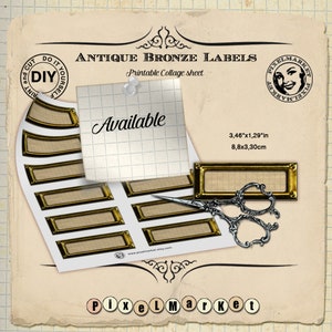 BLANK LABEL Template Printable Download Metal BOOKPLATE Card Storage ...