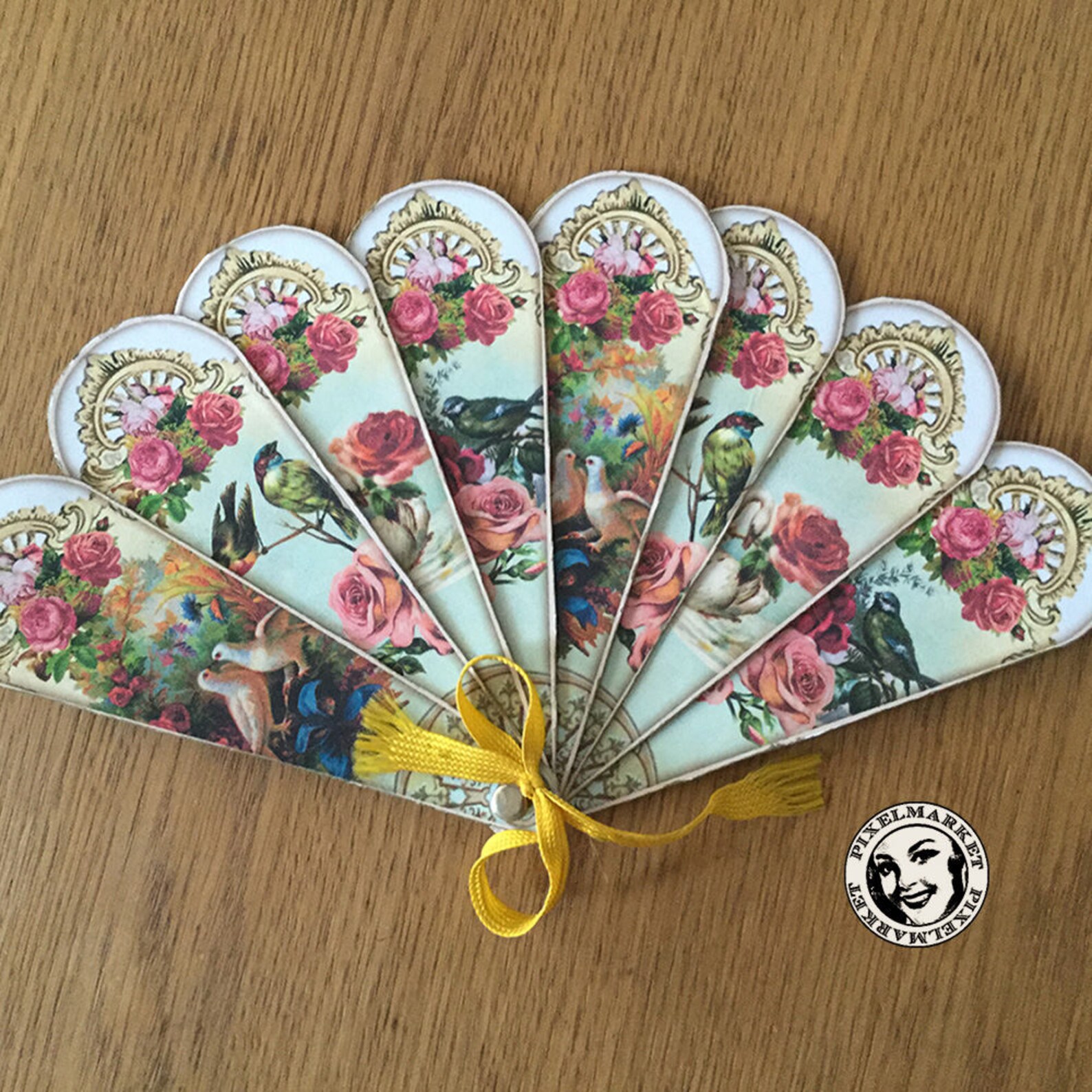 Victorian HAND FAN Template Printable Folding Fan Diy Etsy