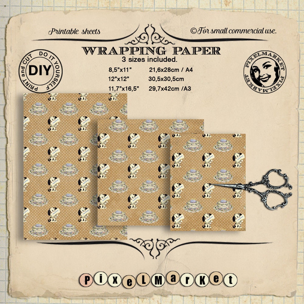 Printable Vintage WRAPPING PAPER Gift Wrap for Boy's | Etsy