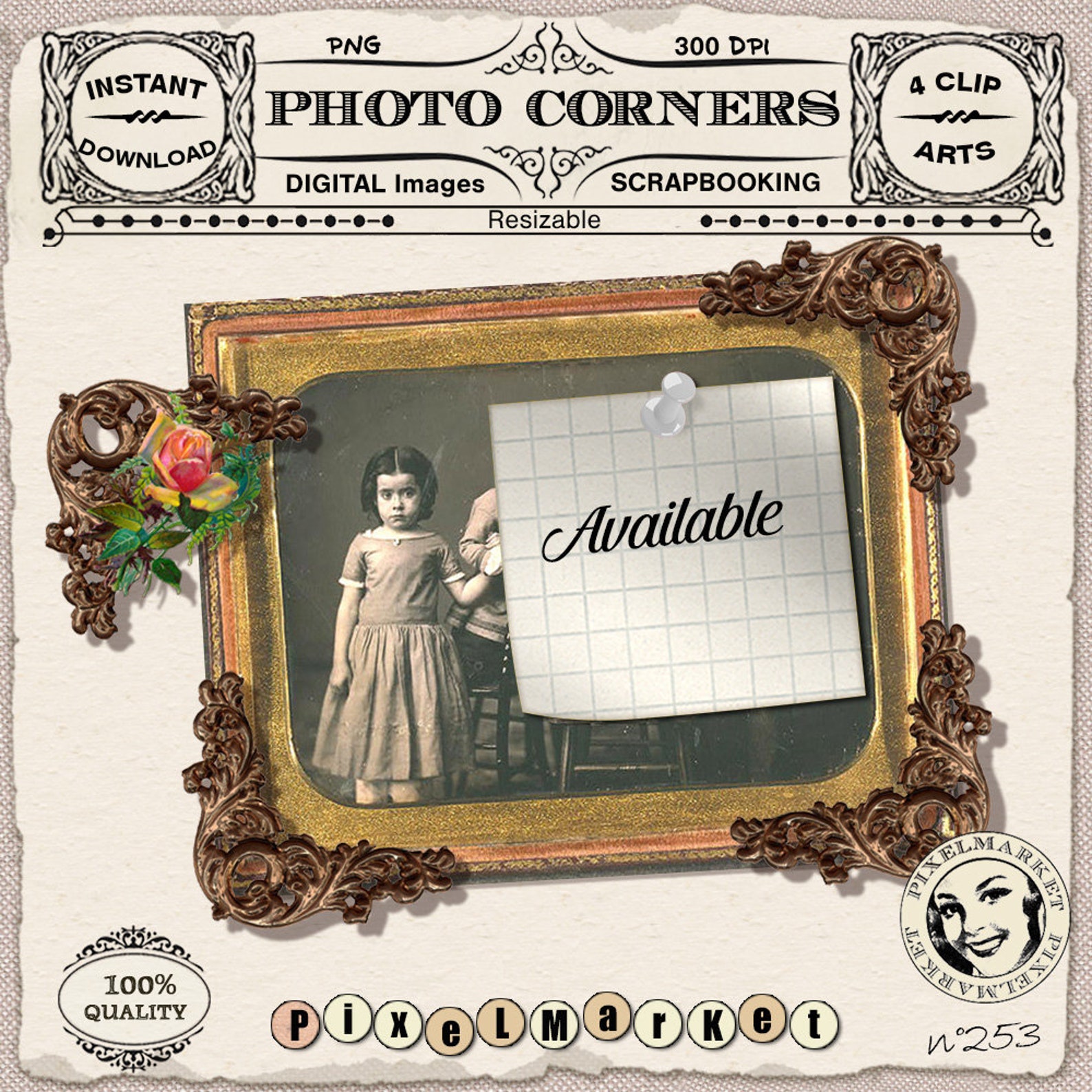 Digital Photo CORNER OVERLAYS Antique Picture Frame Corner - Etsy