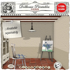 DIY 1/12 Miniature ARTIST STUDIO Supplies Template Download Printable ...