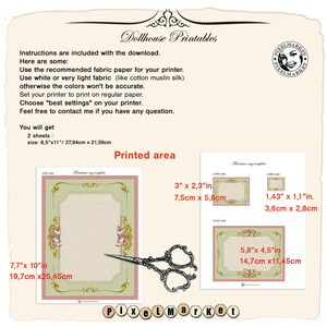 Dollhouse Miniature Aubusson RUG Printable Carpet Digital Template to ...