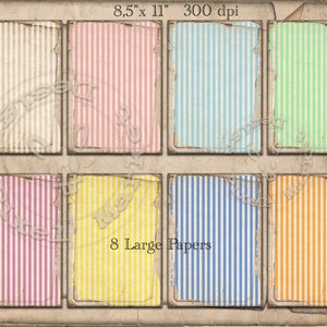 STRIPED PAPERS Digital Scrapbooking Papers Printable Large File 8,5 X ...