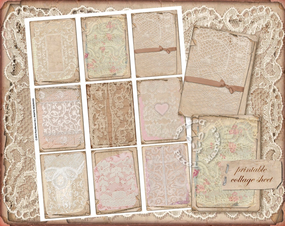 French Vintage Lace JEWELRY DISPLAY CARDS Atc Aceo 25x35 - Etsy