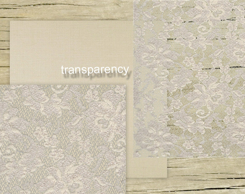 LACE and LINEN Overlays Digital TRANSPARENT Textured Background Papers ...