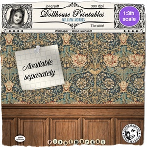 DOLLHOUSE 1/3th Scale Printable BEADBOARD Wooden Planks off White ...