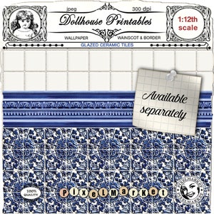 DOLLHOUSE Flooring ART DECO Bathroom 1/12 Scale Black & White Checkered ...